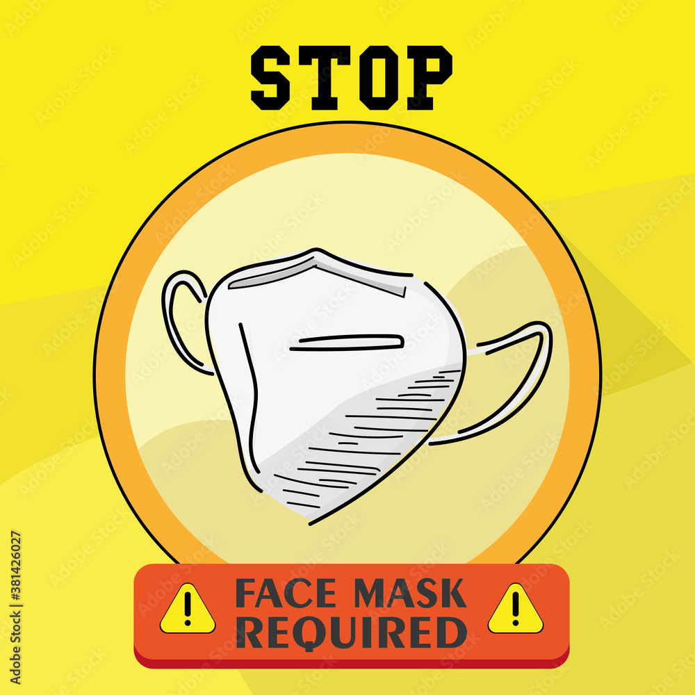 Face mask required poster. Covid-19 prevention - Vector Stock Vector ...