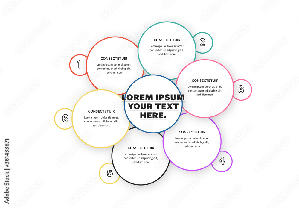 Simple Infographic Layout with Circular Design Elements Stock Template ...