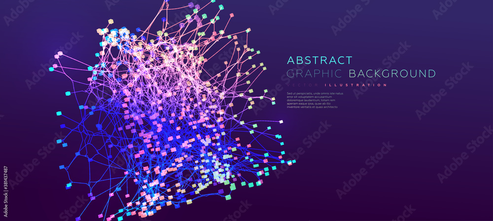 Vetor de Quantum computing, deep learning artificial intelligence, signal cryptography ...