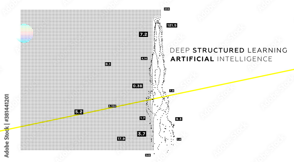 Quantum computing, deep learning artificial intelligence, signal cryptography infographic vector ...