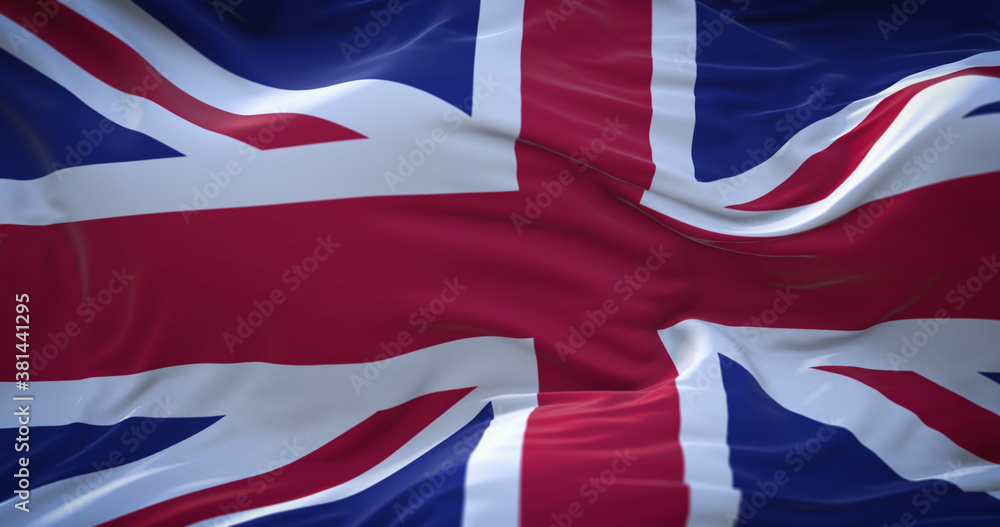 UK, Great Britain, United Kingdom flag. Realistic flag of UK on the ...