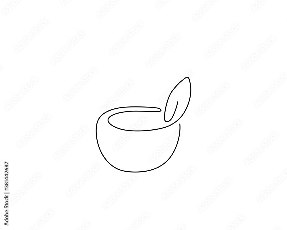 Continuous line art drawing of a diya or deya, vector illustration ...