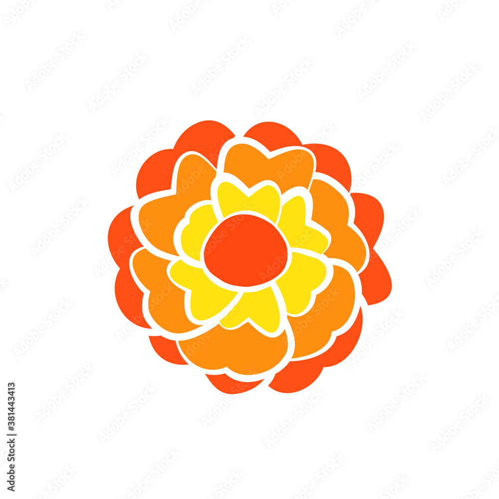 Marigold icon. Clipart image isolated on white background. Stock Vector ...