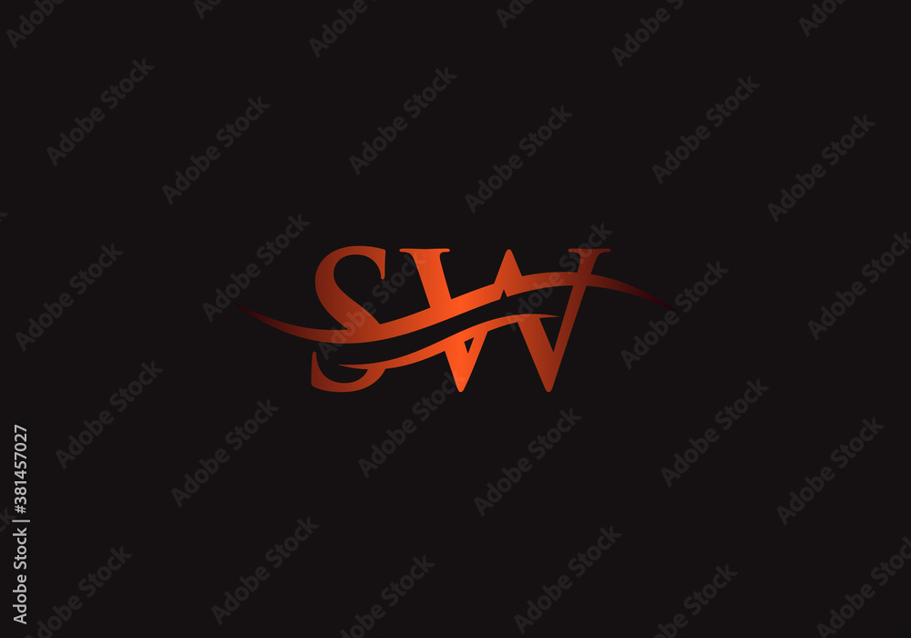 Initial SW logo. letter SW logo design with modern trendy. Stock Vector ...