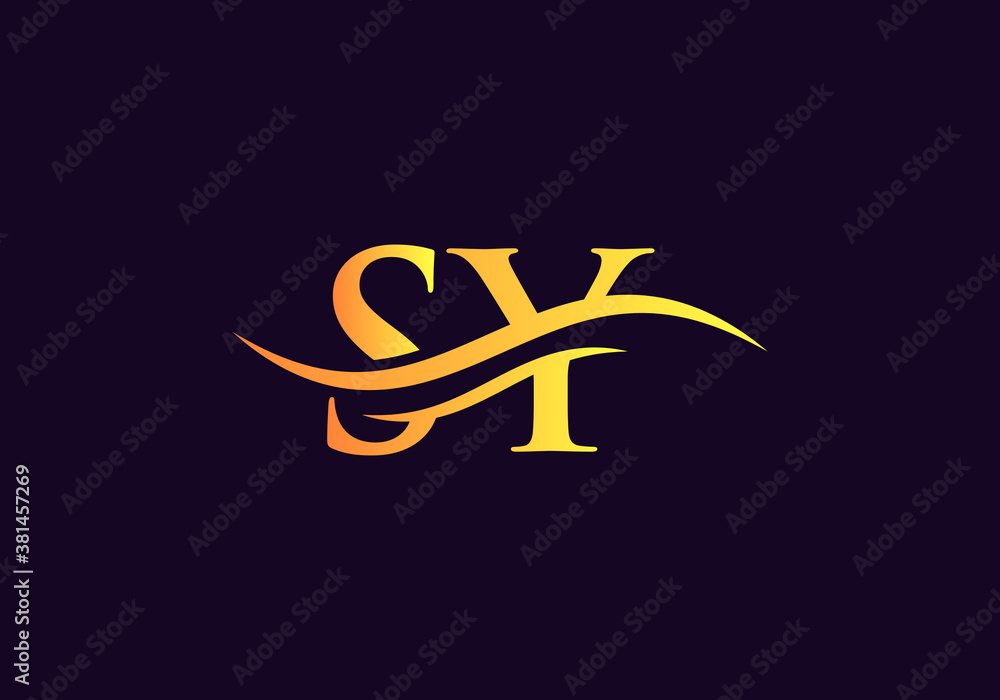 SY Modern creative unique elegant minimal. SY initial based letter icon ...