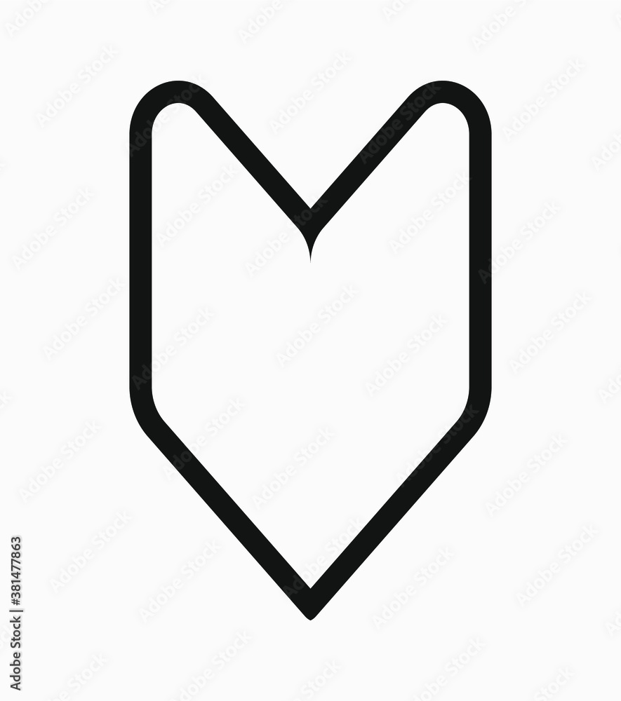 A vector symbol Japanese wakaba sign used for beginner drivers in Japan ...