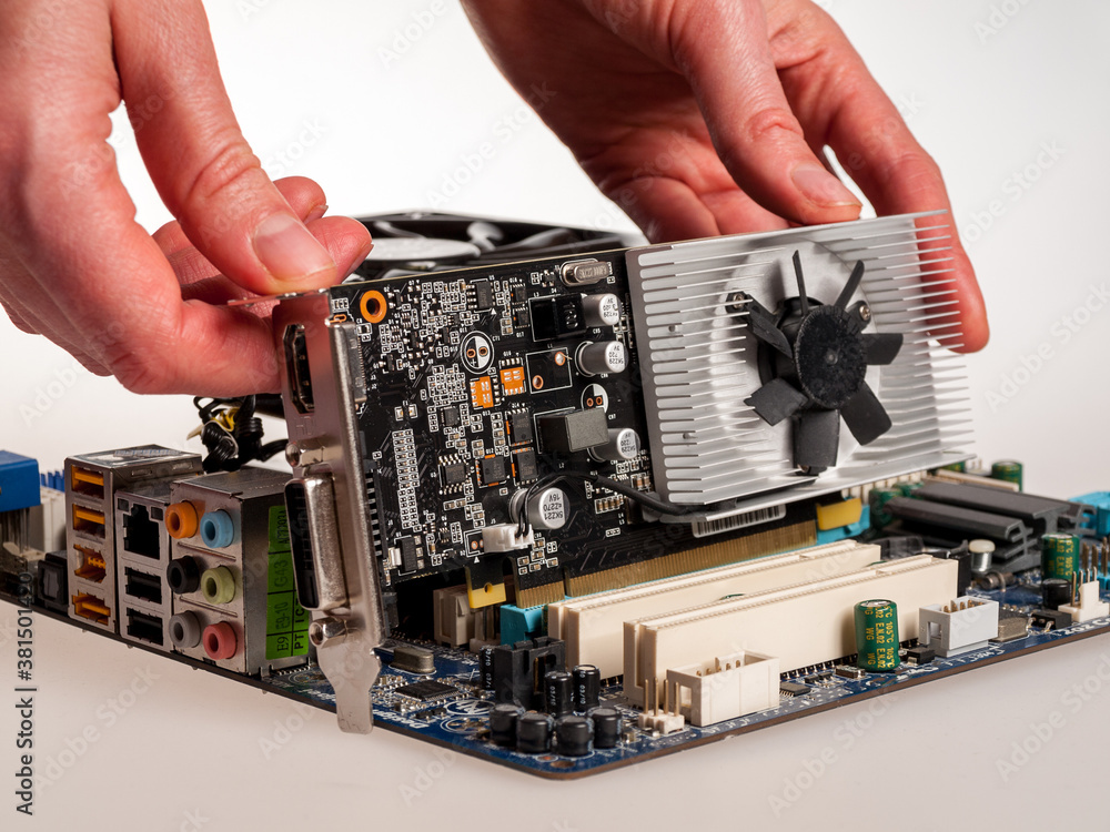 professional device in a computer a modern separate external video card ...