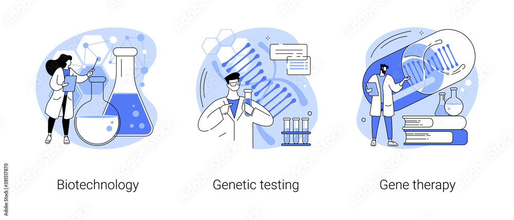 Laboratory research abstract concept vector illustration set ...