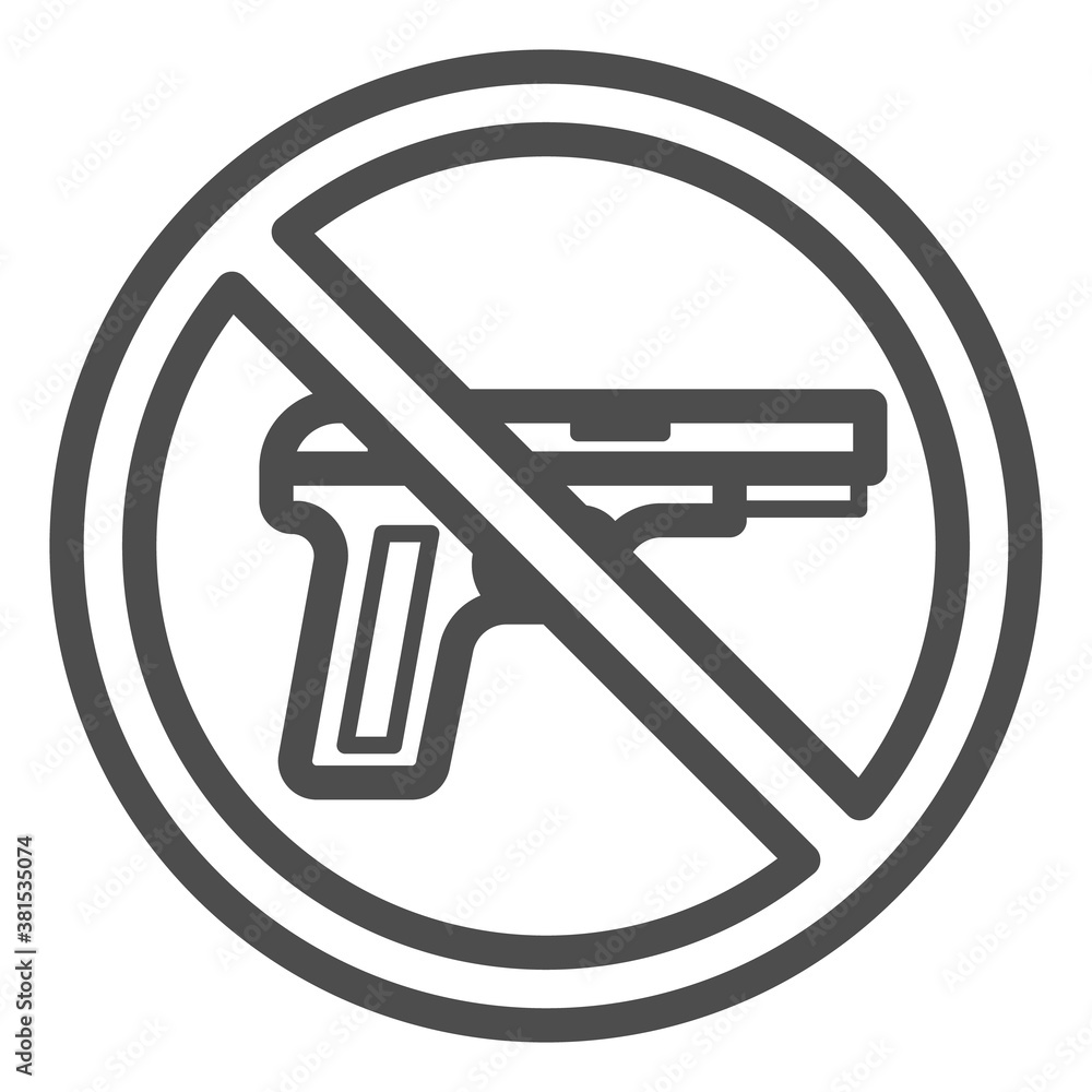 No firearms line icon, Black lives matter concept, No firearms or ...