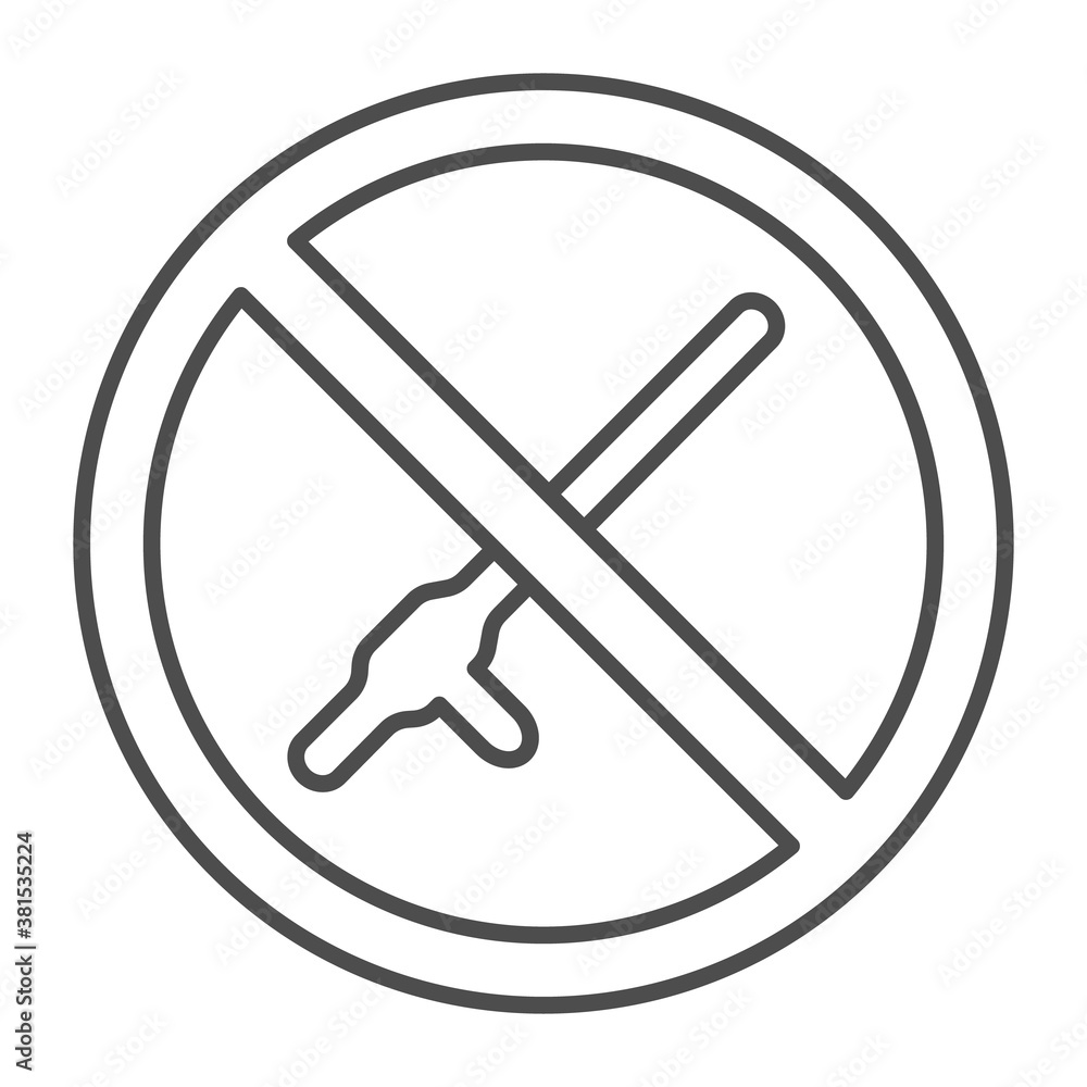 No baton symbol thin line icon, Black lives matter concept, beat and ...
