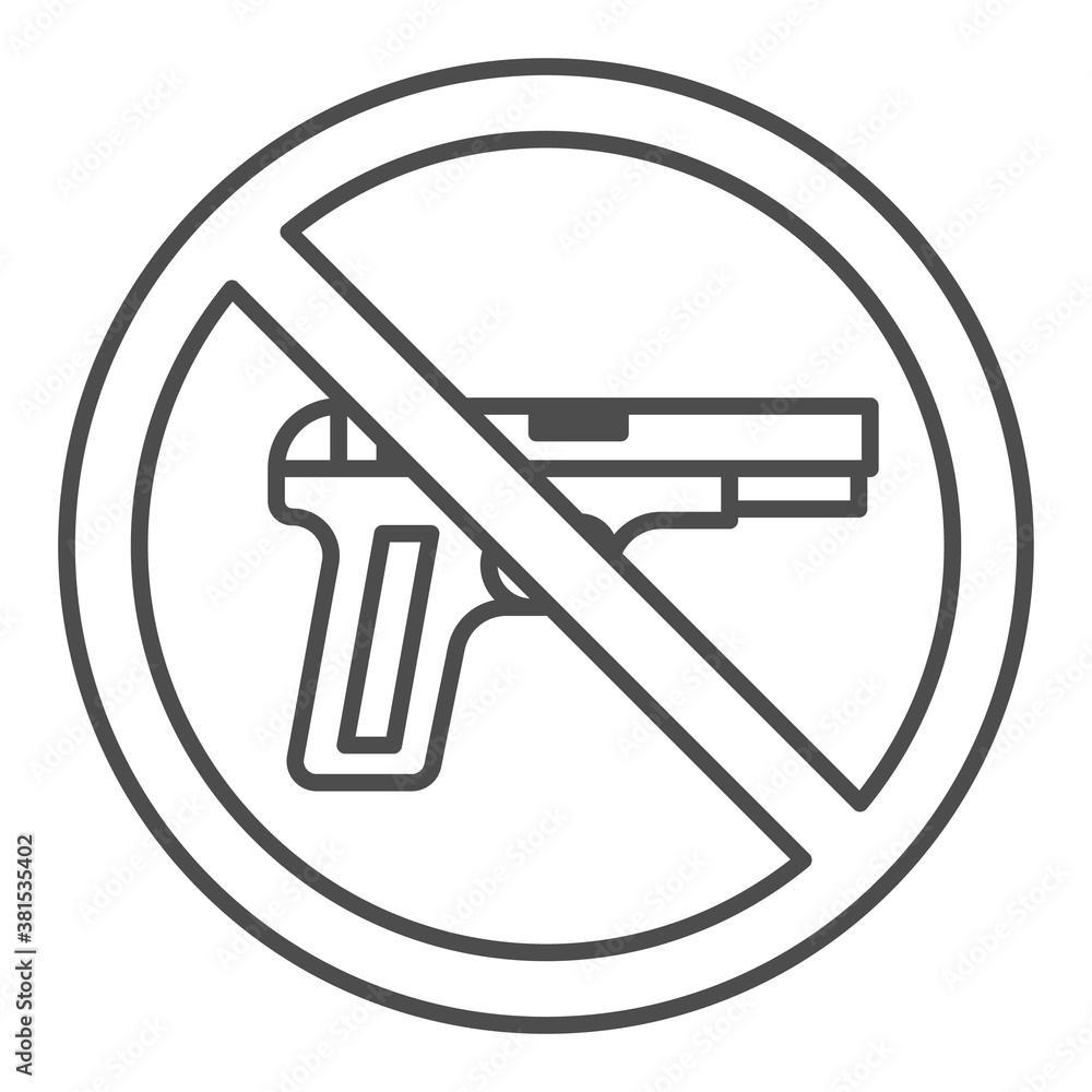 No firearms thin line icon, Black lives matter concept, No firearms or ...