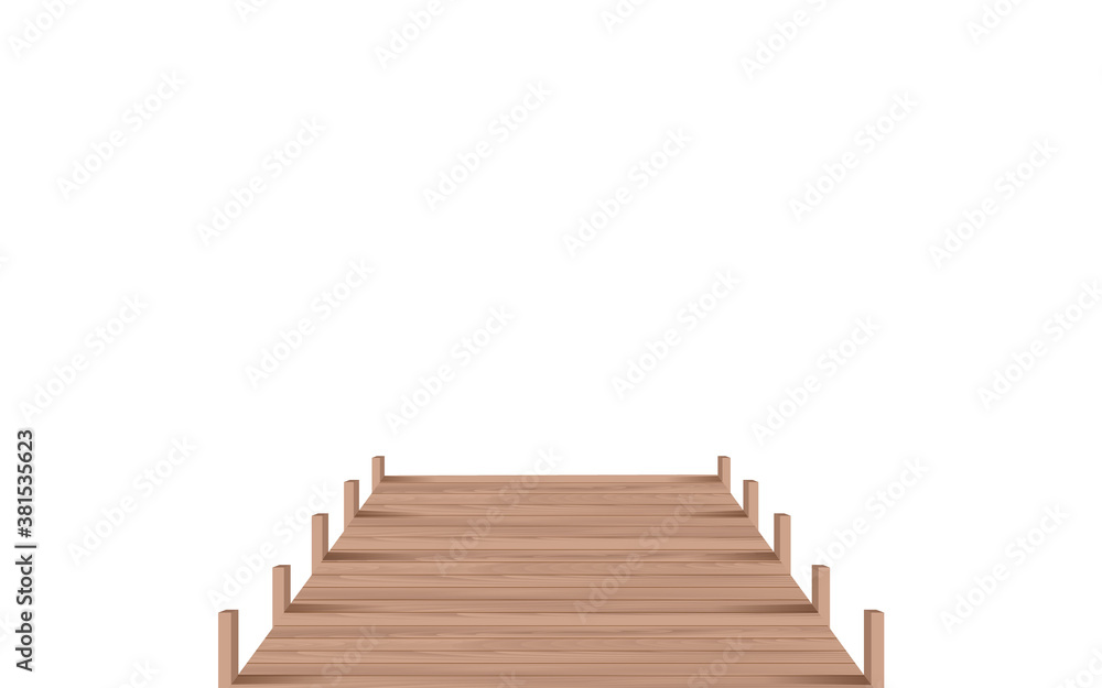 wooden bridge on the white background Stock Vector | Adobe Stock