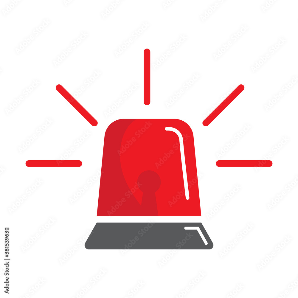 Emergency siren icon design isolated on white background Stock Vector ...