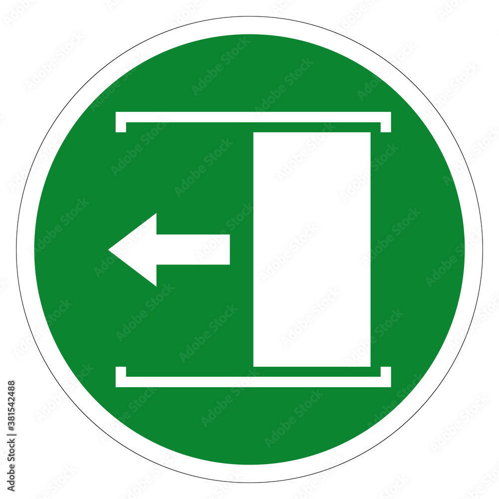 Door Slides Left To Open Symbol Sign, Vector Illustration, Isolate On ...