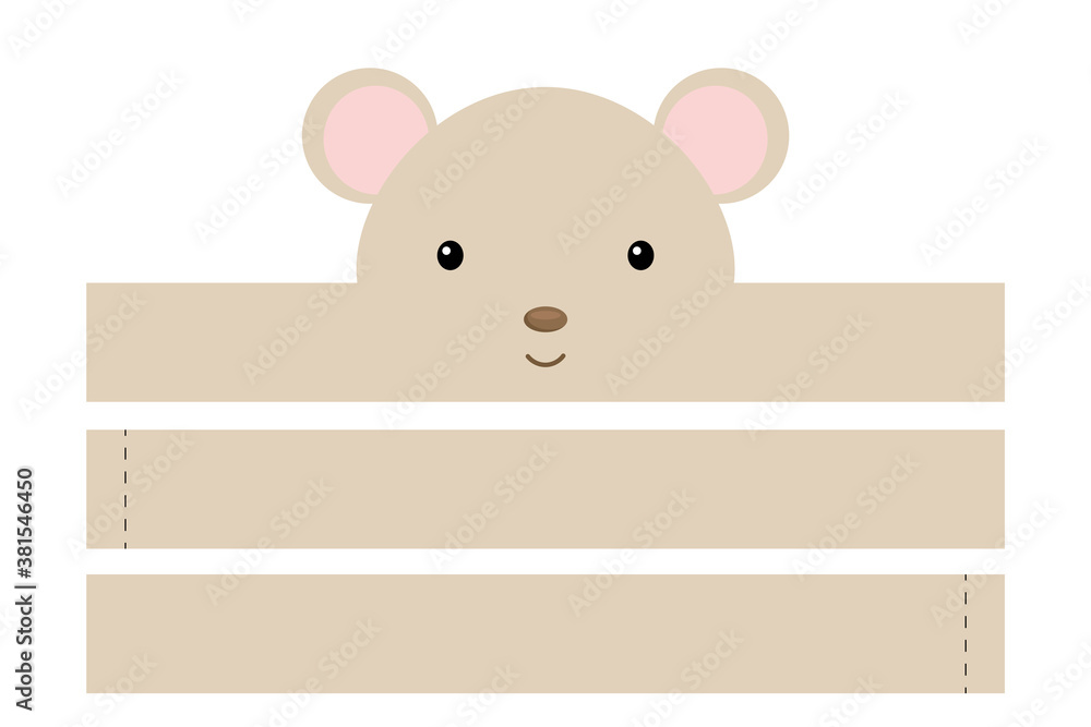 Printable mouse paper hat. Party crown die cut template for birthday ...