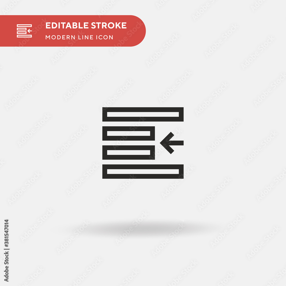 Left Indent Simple vector icon. Illustration symbol design template for ...