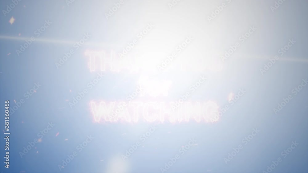 Thank You For Watching fire text cinematic trailer background with ...