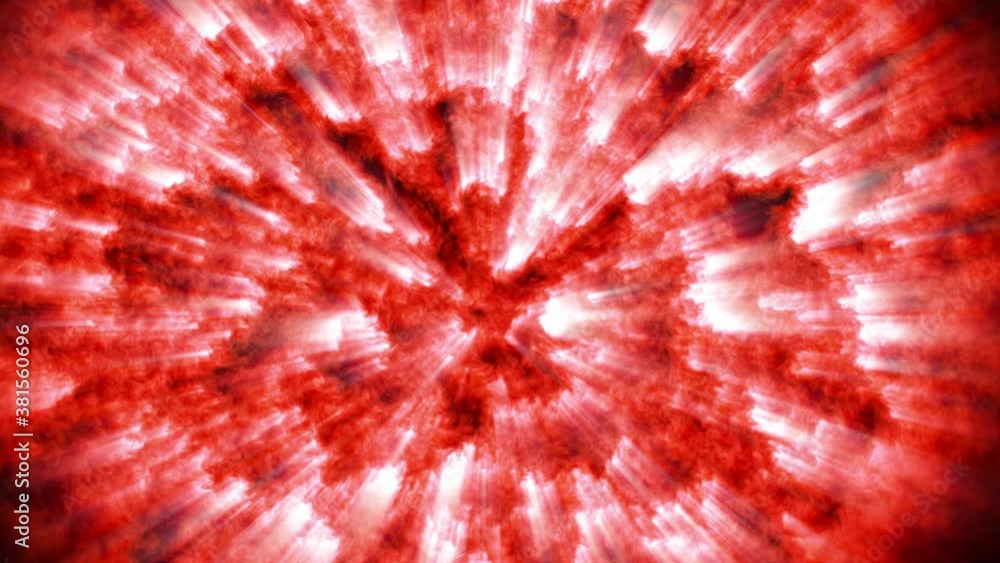 Sci-fi theme with light rays. Burning star from the surface of which ...