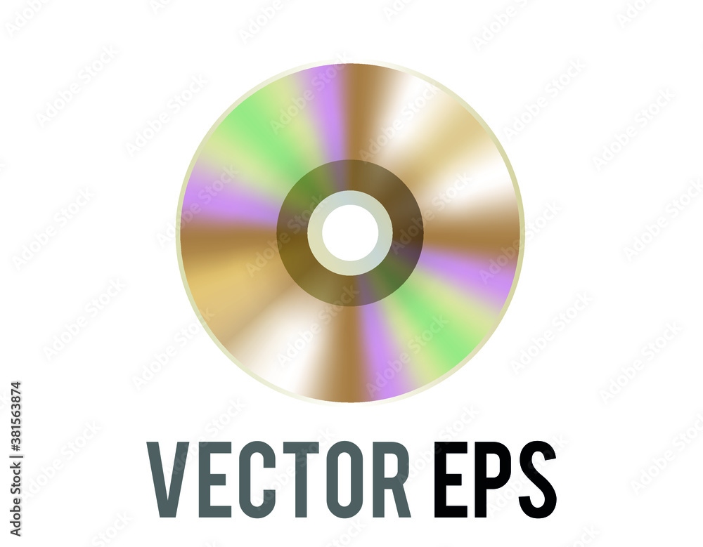 Vector gold optical computer disc emoji icon, used to represent CD, DVD ...
