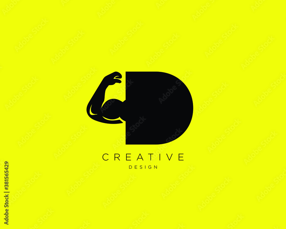 Letter D Logo With barbell | Fitness Gym logo | Vector logo design ...