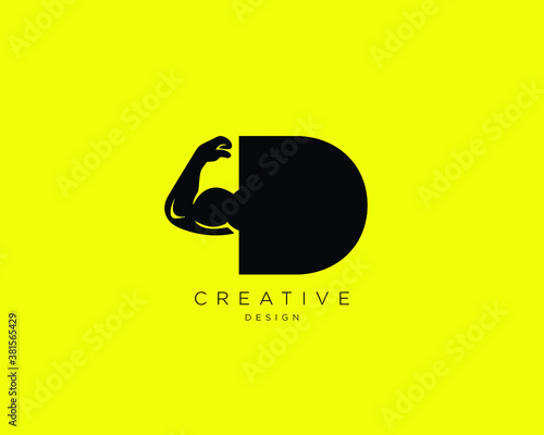 Letter D Logo With barbell | Fitness Gym logo | Vector logo design ...