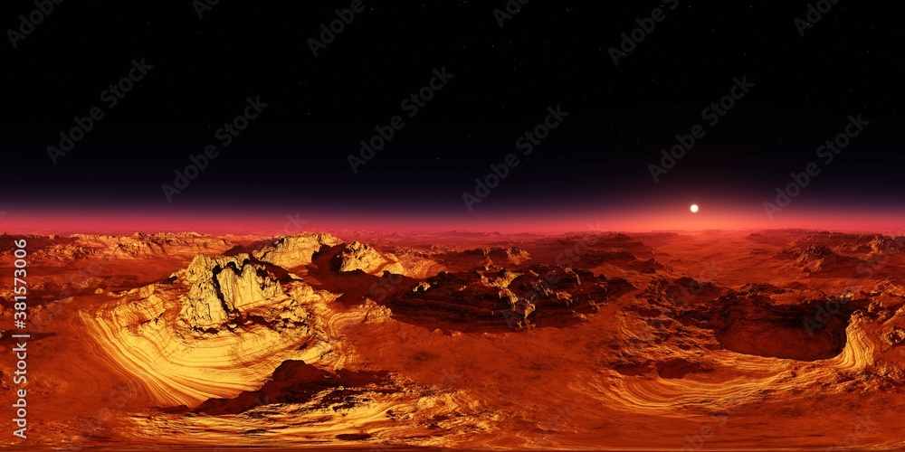 Mars, HDRI, environment map , Round panorama, spherical panorama ...