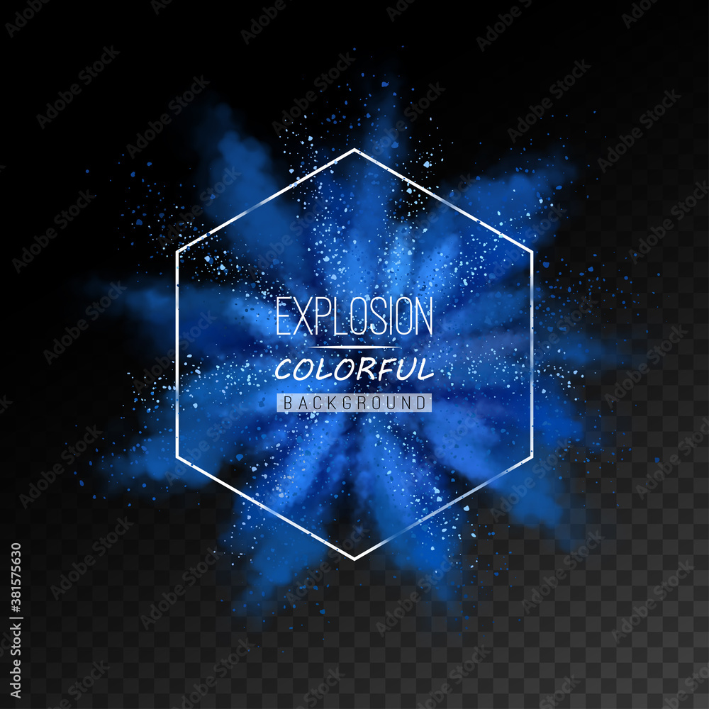 Explosion of Blue Powder Stock Vector | Adobe Stock