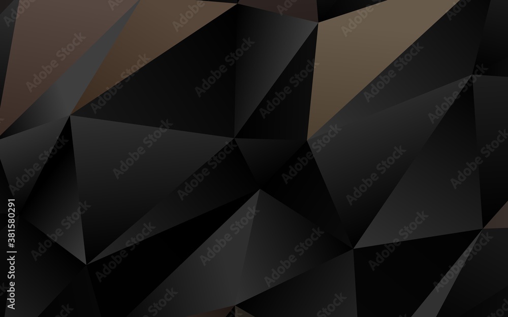 Dark Black vector polygonal pattern. Shining illustration, which ...