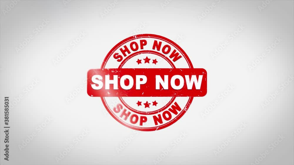 Vidéo Stock Shop Now Signed Stamping Text Wooden Stamp Animation. Red ...