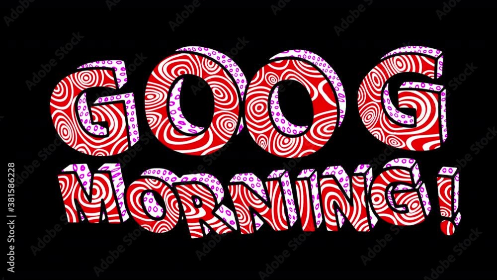 Seamless funny animation extruded letters in comic style, fluorescent ...