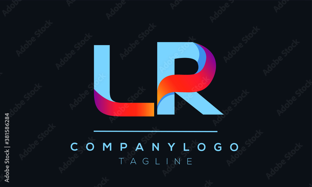 LR initials monogram letter text alphabet logo design Stock Vector ...