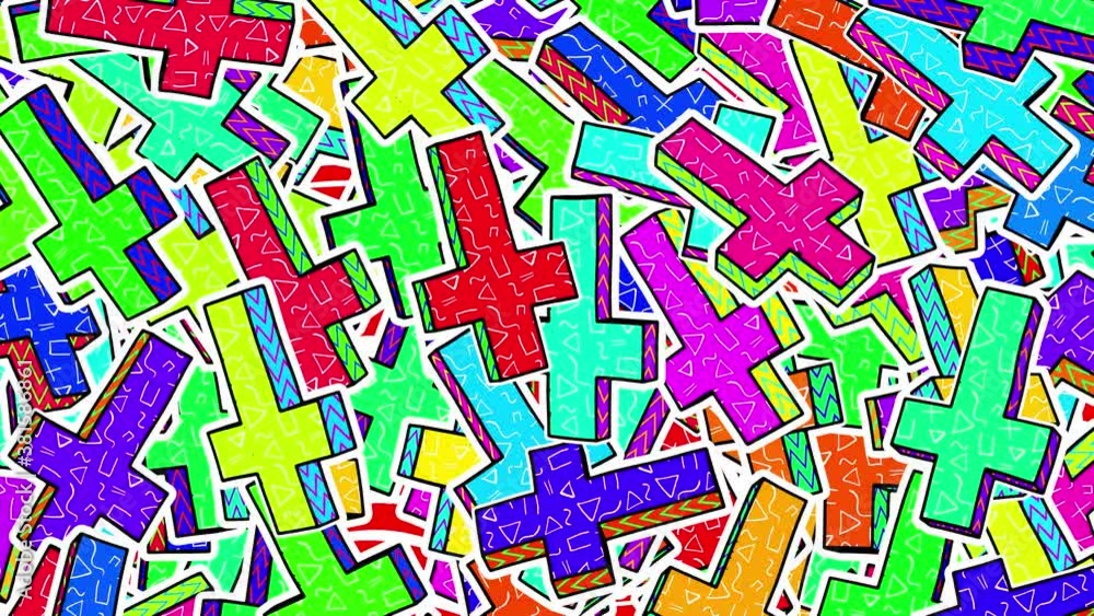 Video Stock Seamless funny animation of crosses in comic style ...