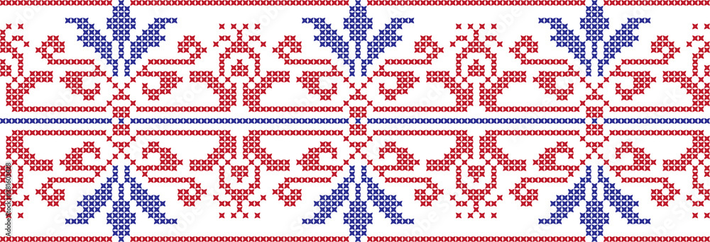 embroidered Ukrainian national pattern crossembroidered cross ukrainian ...