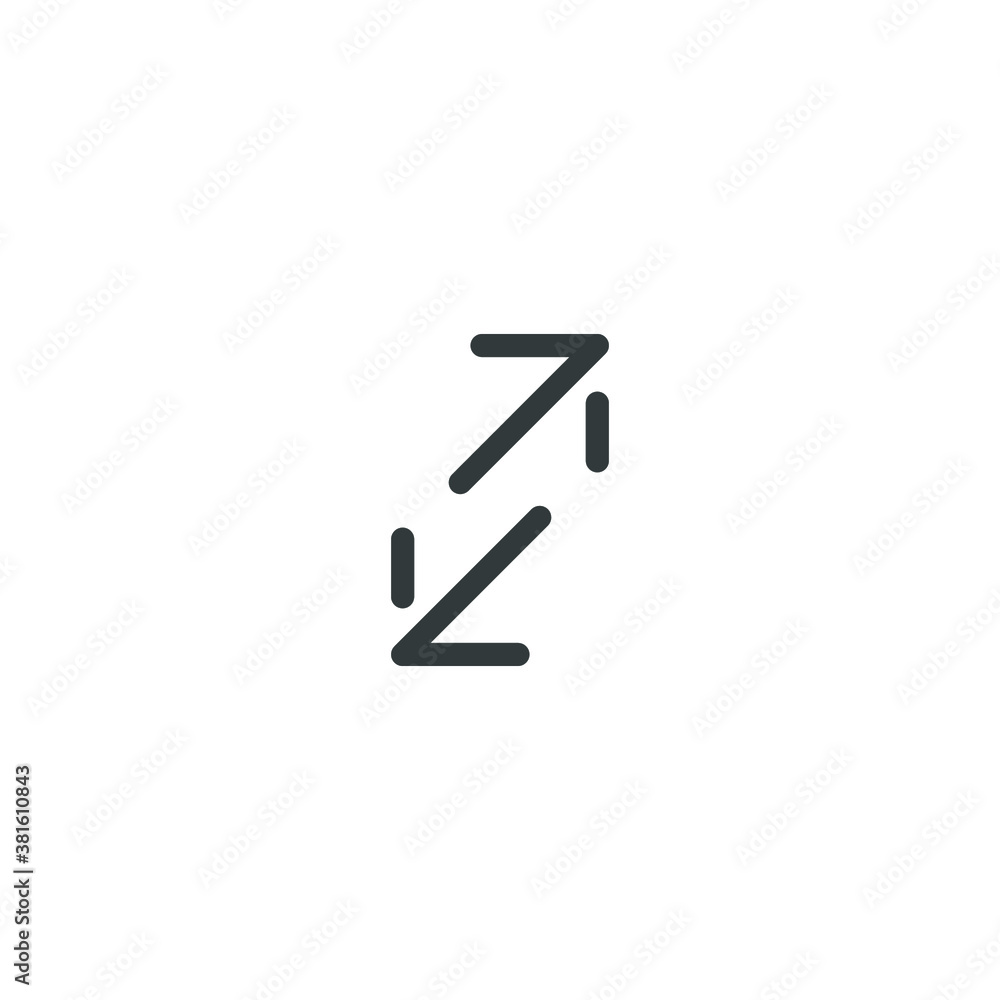 exchange trade icon, return or swap, swap cycle, thin line web symbol ...