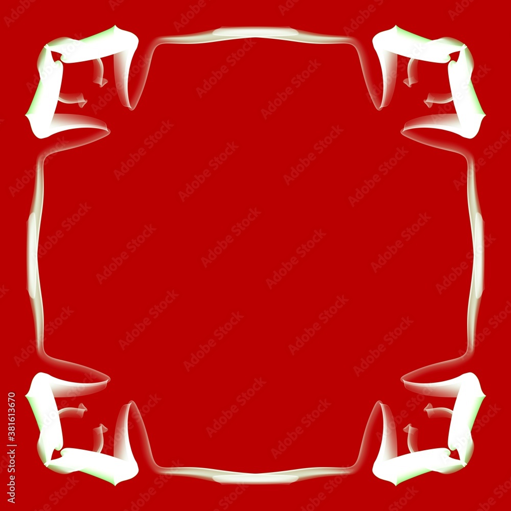 Frame on a red background. Border design illustration. Red square frame ...