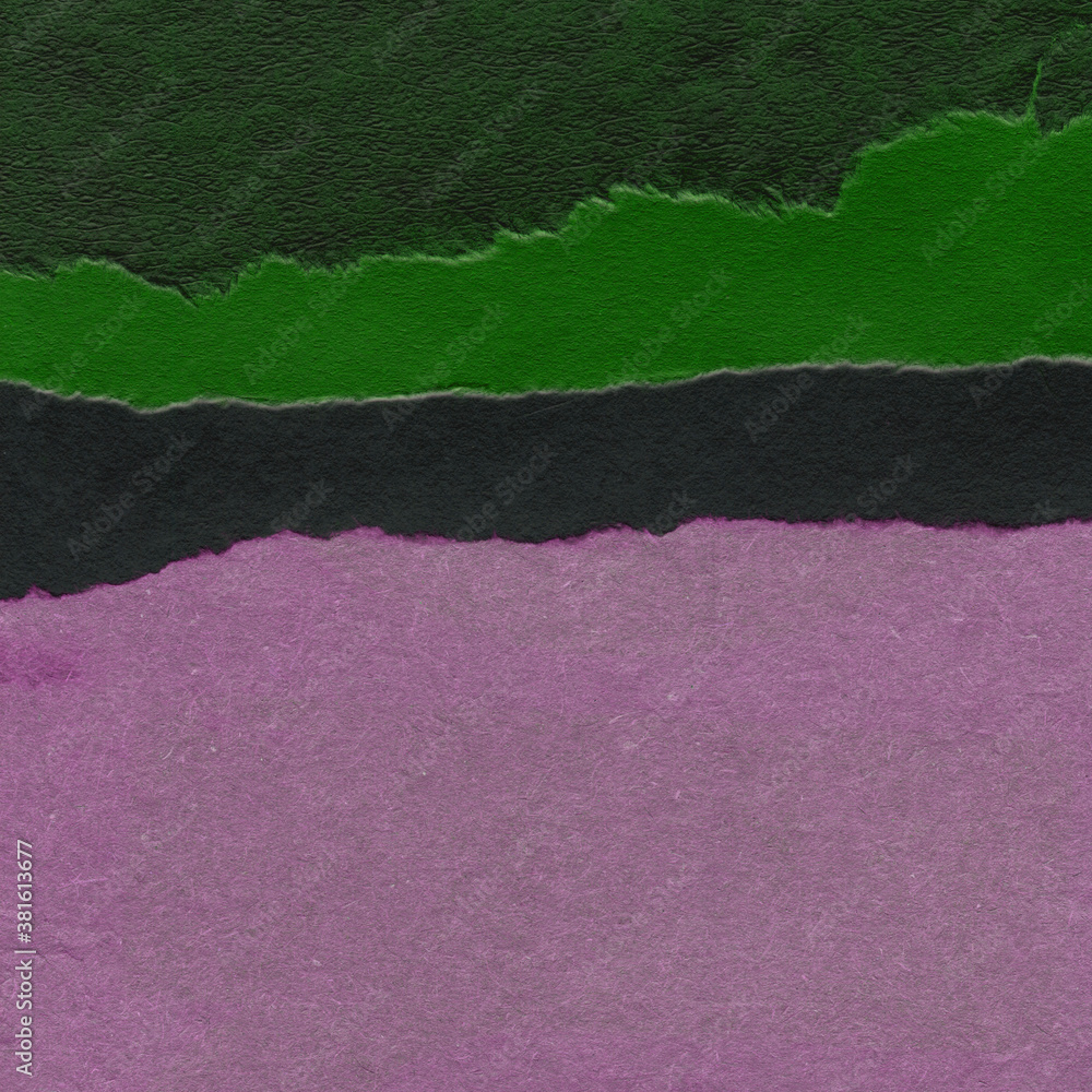 Colorful torn paper collage close-up. Texture made from various paper ...