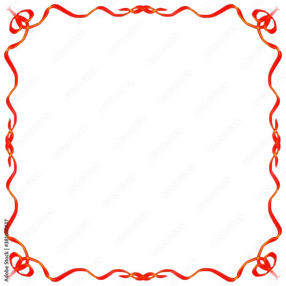 Red frame on a white background. Border design illustration. White ...