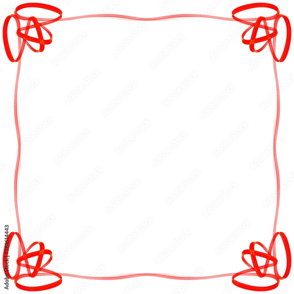 Red frame on a white background. Border design illustration. White ...
