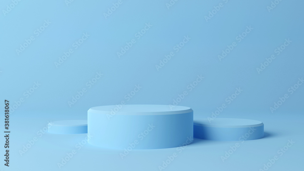 Blue showcase Podium composition, Scene to show products, 3D ...