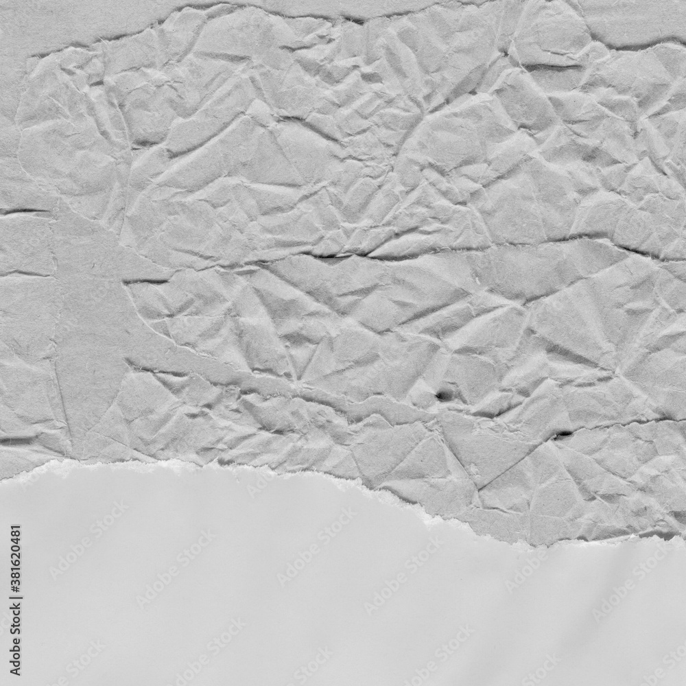 White torn paper collage close-up. Texture made from various paper and ...