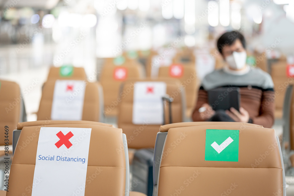 Social distancing or physical distancing concept. Correct and cross ...