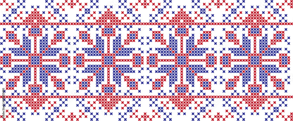 embroidered Ukrainian national pattern crossembroidered cross ukrainian ...
