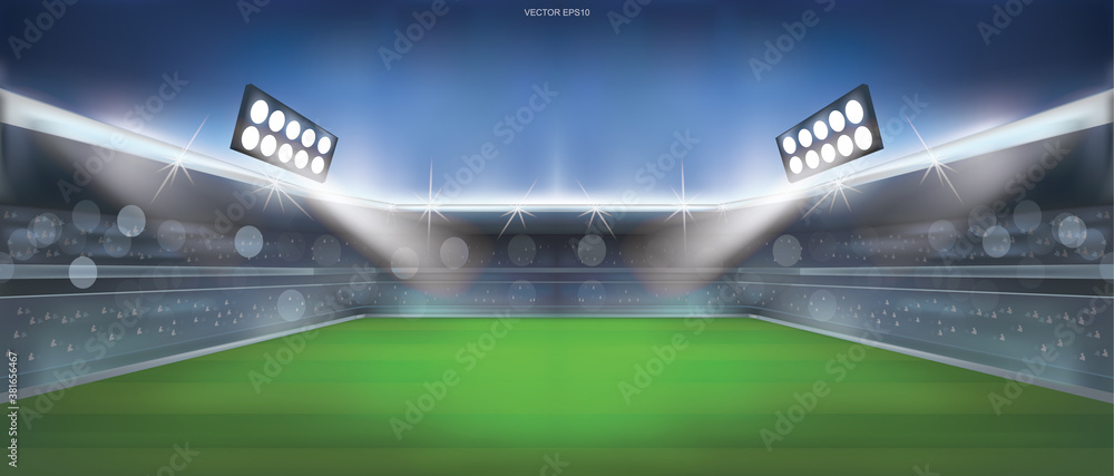 Football field or soccer field stadium background. Vector. Stock Vector ...