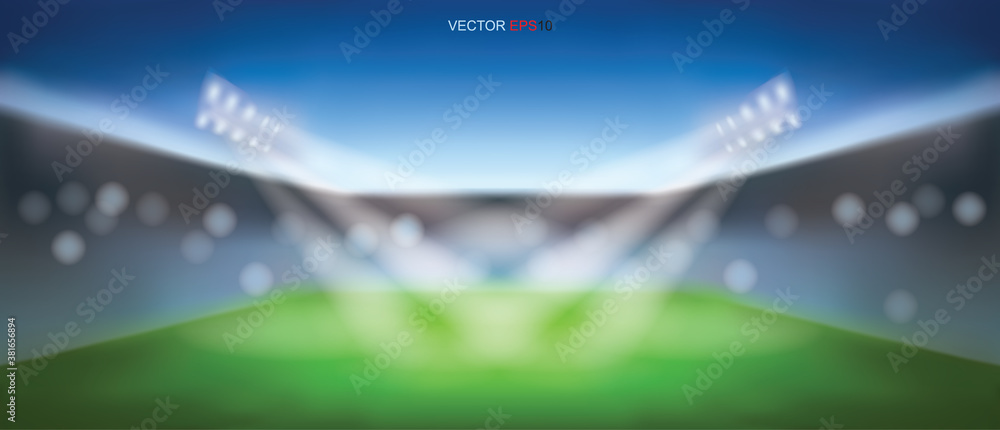 Football field or soccer field stadium background. Vector. Stock Vector ...