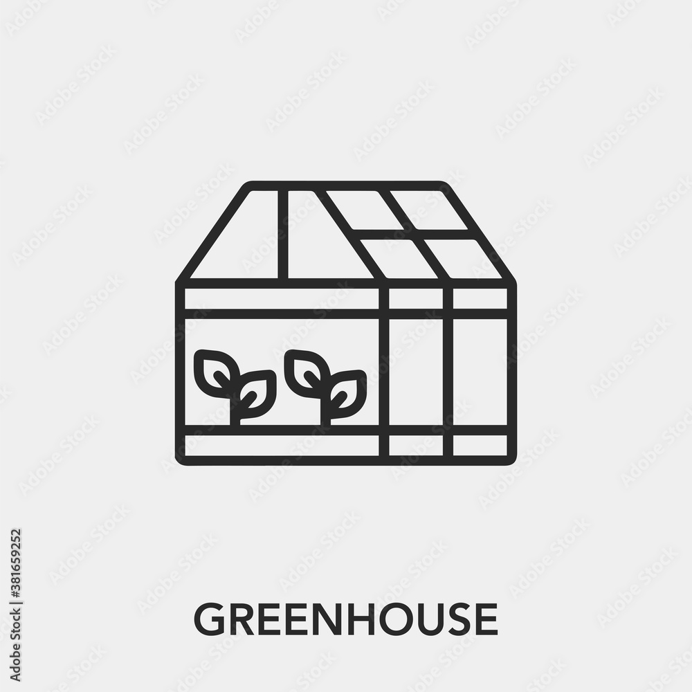 greenhouse icon vector. Linear style sign for mobile concept and web ...