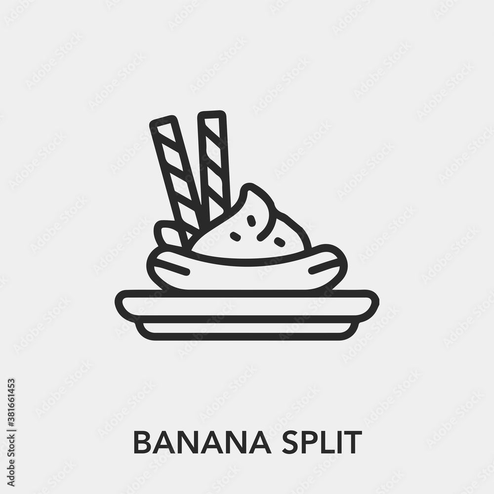 banana split icon vector. Linear style sign for mobile concept and web ...