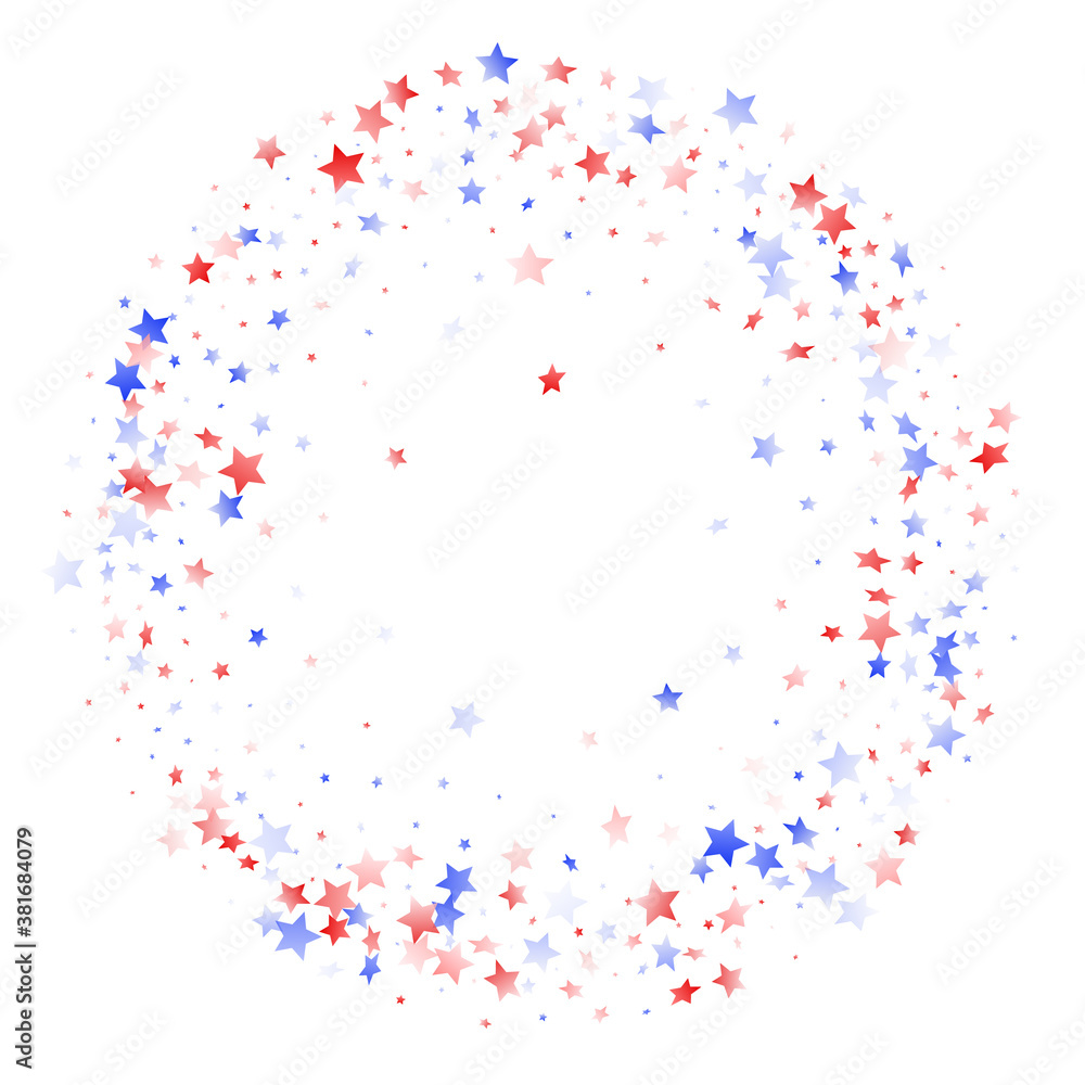 Flying red blue white star sparkles on white vector american patriotic ...