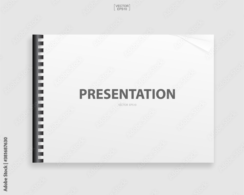 Book binder with empty cover for background. Template design (mock up ...