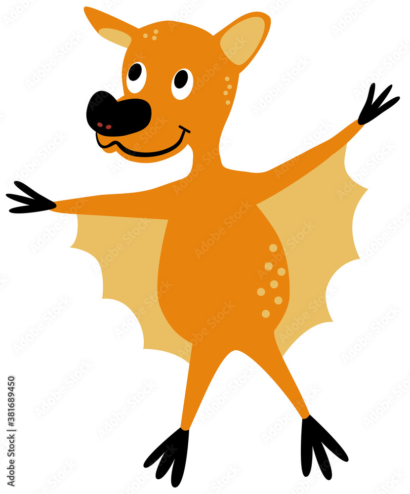 Vector stock illustration of flying fox.Australian anmal cute design in ...