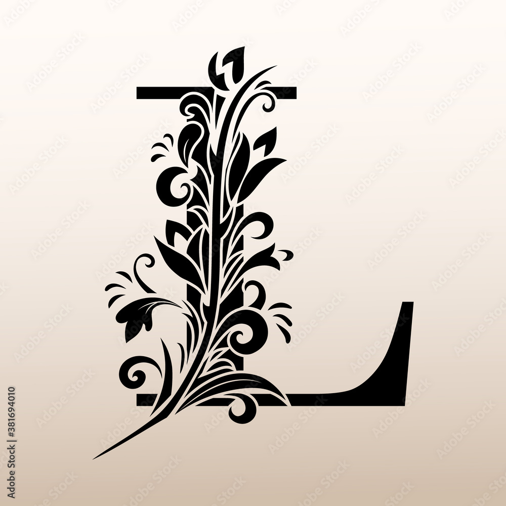 Elegant Simple monogram, letter L. Creative logo. Line art design ...